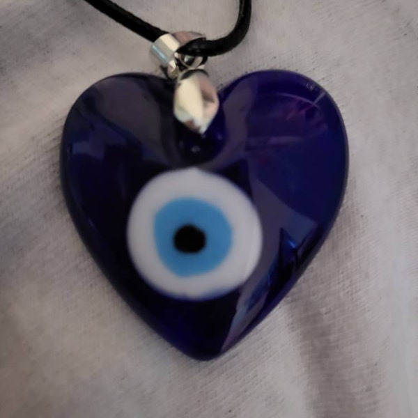 Evil Eye Heart Necklace/protection From the Evil Eye/heart Shaped Evil ...
