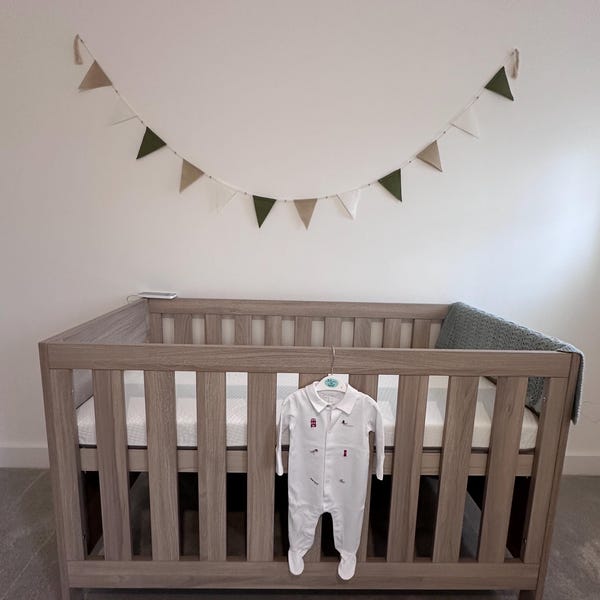 Sage Green, Beige & Natural Baby Bunting, Felt Neutral Bunting, Kids ...