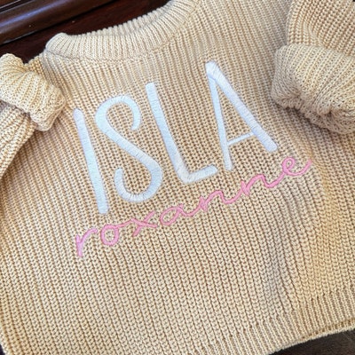 Personalized Embroidered Baby and Toddler Sweater, Embroidered ...