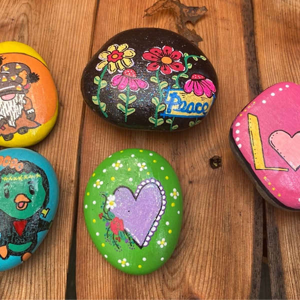 5 Rock Bundle Hand Painted Rocks - Etsy
