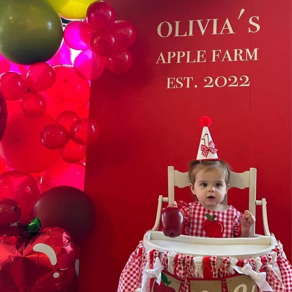 Apple Orchard Birthday , Apple High Chair Banner, Apple Birthday ...