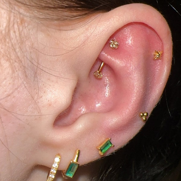 Star Diamond Rook Piercing Rook Piercing Diamond Curved Bar Eyebrow ...