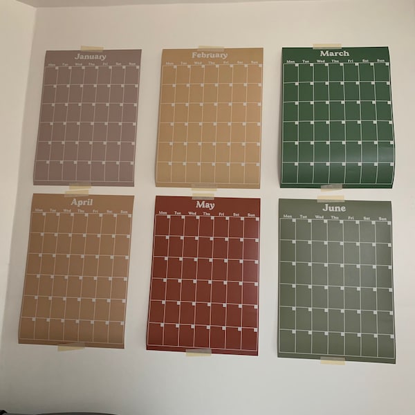 Large Monthly Wall Planner A3 Wall Planner Individual Pages | Undated ...