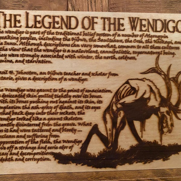 Wendigo Wall Art: the Legend of the Wendigo Mythical Creature, Dark ...