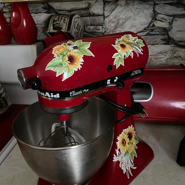 Watercolor Sunflower Mixer Decals: Kitchen Decor - Etsy