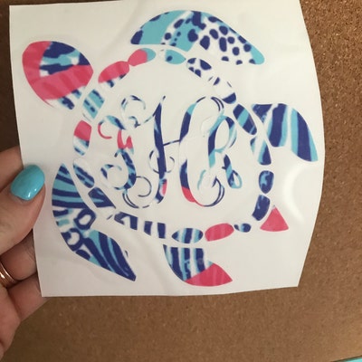 Car Decal / Sea Turtle Monogram Decals / Yeti Decals / Decals / Sticky ...