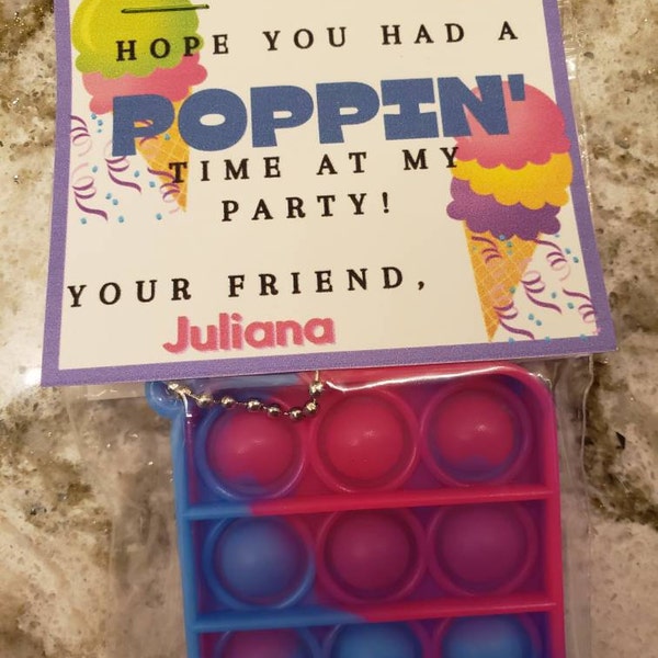Birthday Favor Pop-it Keychains assembled & Personalized - Etsy
