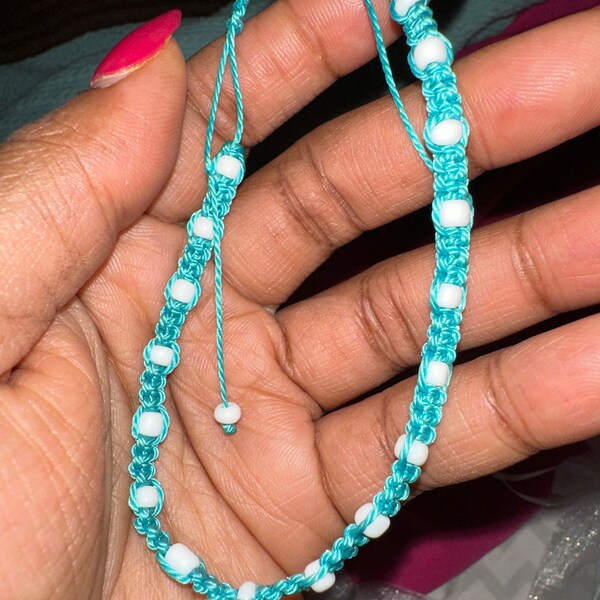 Set of Waterproof Ocean Wave Bracelets Gift Beach Anklets Non Tarnish ...