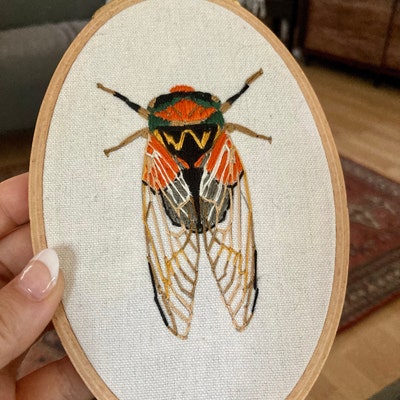 PDF Green Cicada Embroidery Pattern and Instructions - Etsy