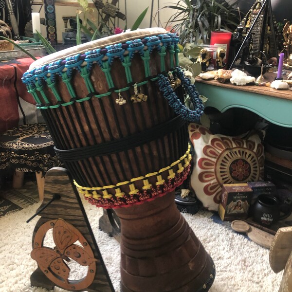 Butterfly Djembe Sitting Model Stand African Hand Drum Stand - Etsy