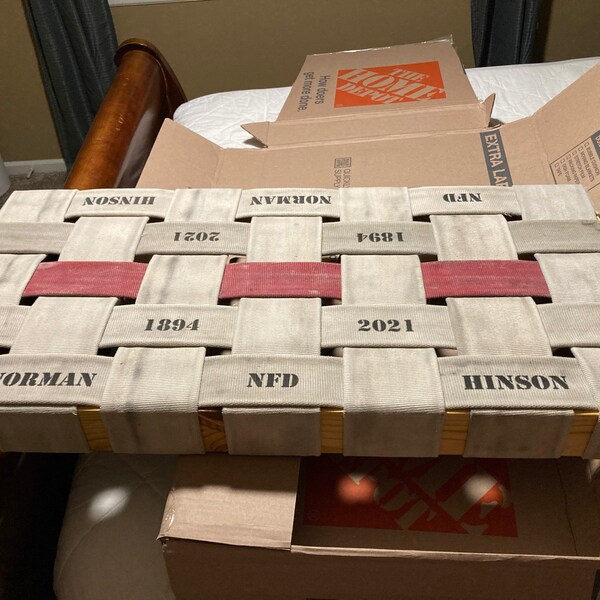 Fire Hose Bench - Firefighter - Thin Red Line - Birthday Gift Fireman ...