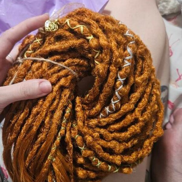 Natural Look Synthetic Dreads Hand Blend Colors + Shades of Brown Green ...