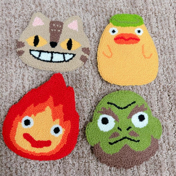 Bow Punch Needle Mug Rug Coaster Coquette Bow Tufted Cup Coasters ...