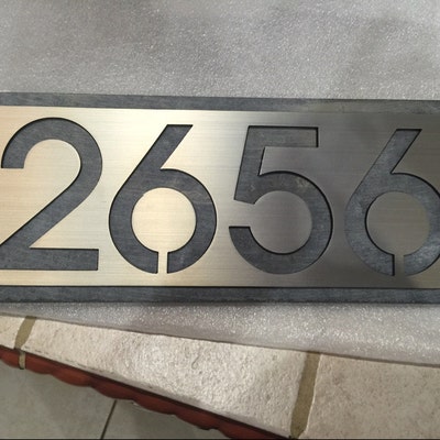 Custom Stainless Steel House Numbers With Street Name Address Plaque ...