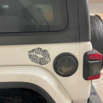Snow Leopard Car Decal Lips Cheetah Print Car Decal Cheetah Lips Decal ...