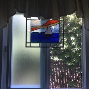 Stained Glass Window-WINTER HOLLY-Stain Glass Panel with Green | Etsy