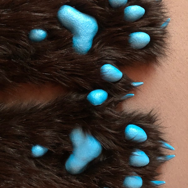 GLOW Fursuit Handpaws Glowing in the Dark! Canine Feline Wolf Fox [size ...