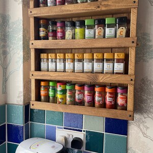 Rustic Spice Rack Wooden Spice Rack Wall Mounted Spice Rack - Etsy