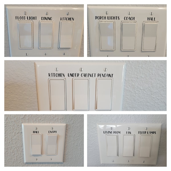 Custom Light Switch Labels // Light Switch Stickers // Light Plate ...