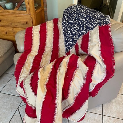 Pattern American Flag Rag Quilt - Etsy
