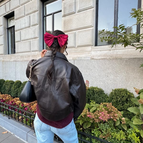 Women Handmade Black Oversize Bomber Lambskin Soft Real Leather Jacket ...