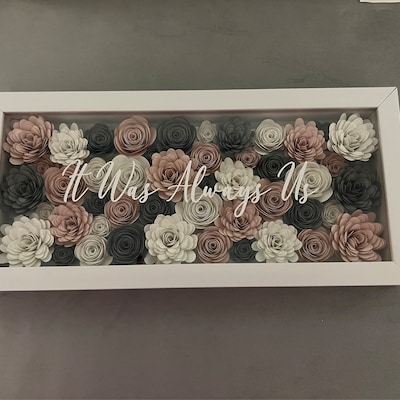 Personalized 6x14 Shadow Box With Paper Flowers - Etsy
