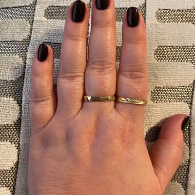 Square Gold Ring, 14k Solid Gold Ring, Square Shaped Ring, 3mm 5mm ...