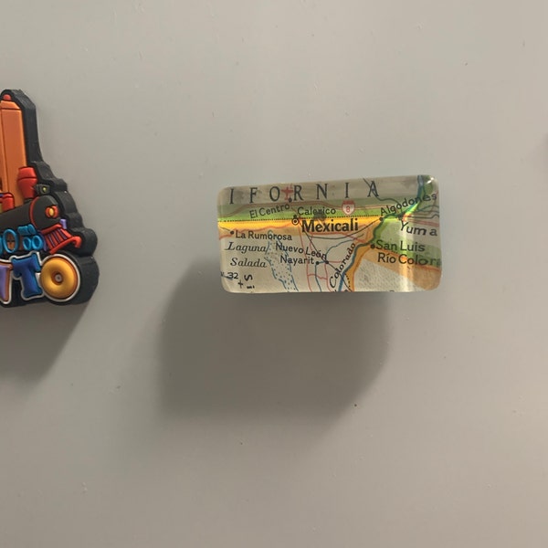 Vintage Map Magnet. Rectangle Map Magnet, Large Magnet, Custom Map ...