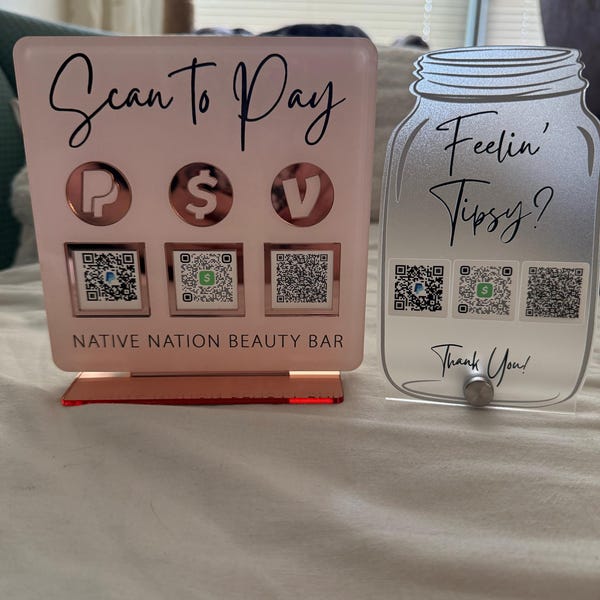 Virtual Tip Jar Sign - Mini QR Code Sign - Feeling Tipsy? - Frosted ...