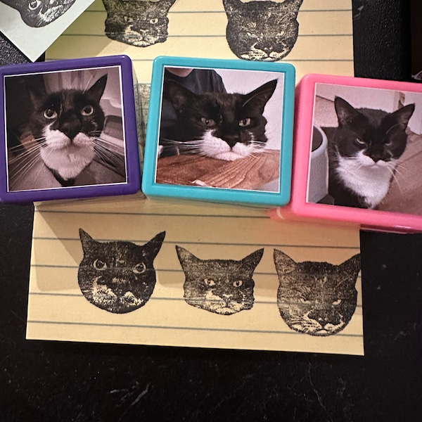 Custom Pet Stamp Self Inking-cat Dog Portrait Pre Inked Stamp ...