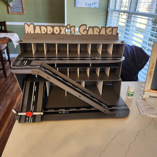 Wooden Toy Car Ramp Shelf, Toy Car Storage, Car Wheels Garage, Kids ...