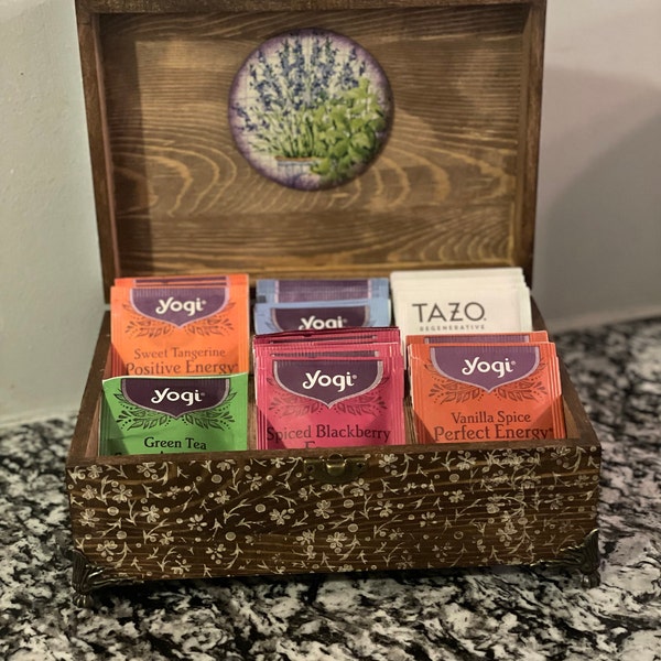 Personalized Wooden Tea Box With Removable Slots, Tea Lover Gift ...