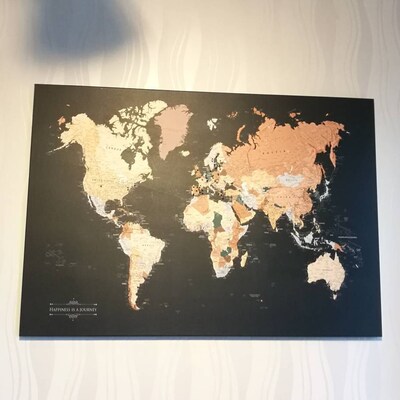 Printable World Map Push Pin World Map Digital File Canvas - Etsy