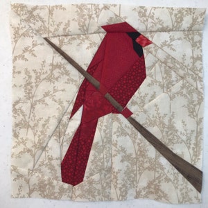 Cardinal Paper Piecing Pattern - Etsy