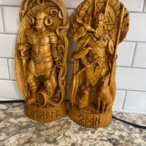 Heimdal, Heimdall God Viking God Wood Carved Statue Pagan Paganism God ...