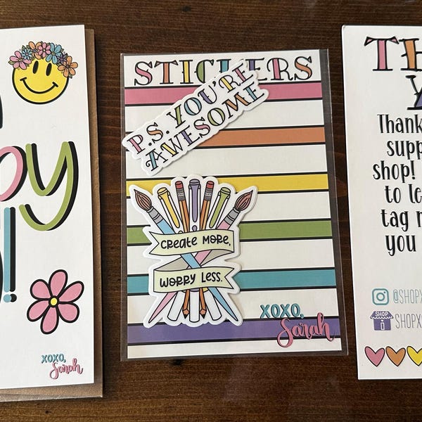 Create More, Worry Less Sticker | Waterproof Sticker | Artist Sticker ...