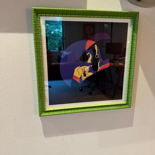 Eclectic Picture Frames Colorful Ridges Funky Decor Vintage Lime Green ...