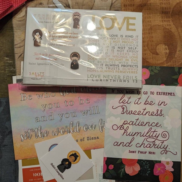 Set of 12 Saint Cards. Kids Saint Cards. First Communion Gift. Baptism ...