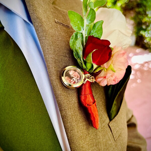 Custom Photo Wedding Lapel Pin, Stainless Steel Picture Brooch for ...