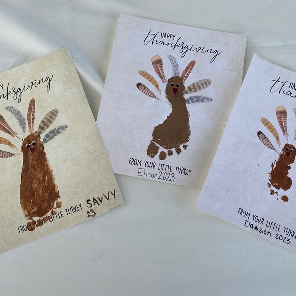 Happy Thanksgiving From Your Little Turkey / Footprint Handprint Art ...