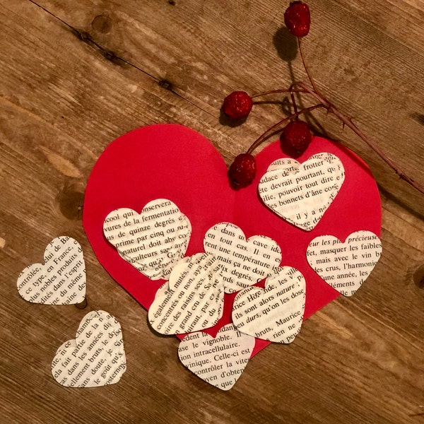Music Paper Hearts- 100 Vintage Sheet Music Paper Hearts, Vintage Craft ...