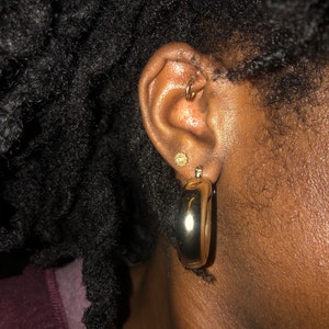 New Collection Gold Geometric Shaped Hoops Aztec Hoops | Etsy