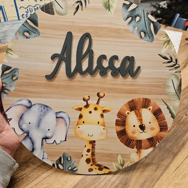 Safari Theme Door Sign, Jungle Animals Baby Room Decor, Lion Theme ...