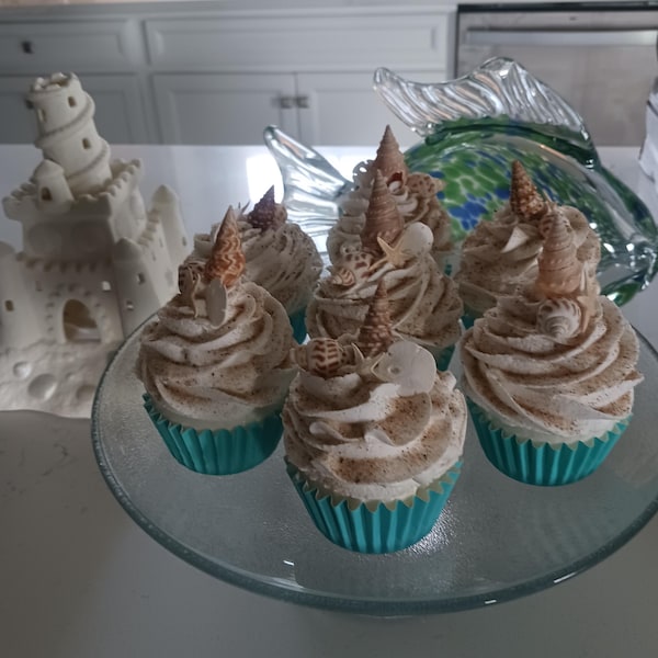 Fake Beach Theme Cupcake, Beach Theme Tier Tray Decor, Beach Cupcake ...