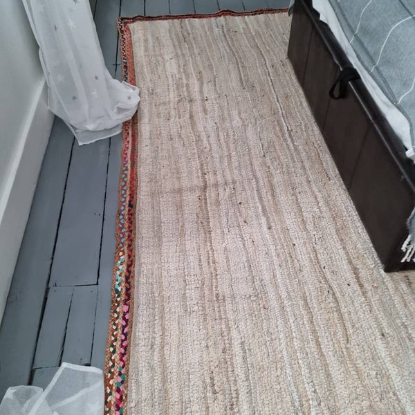 Loomed Chindi Rug 5x7 for Living Area Floor, Handwoven Rugs, Cotton ...