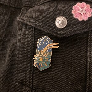 Meteor Pin Celestial Scene Anime Gold Comet Star Flame - Etsy