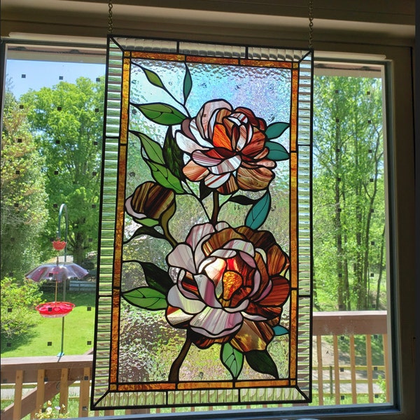 Blue Whales Stained Glass Window Panel, Whale With Baby Window Hanging ...