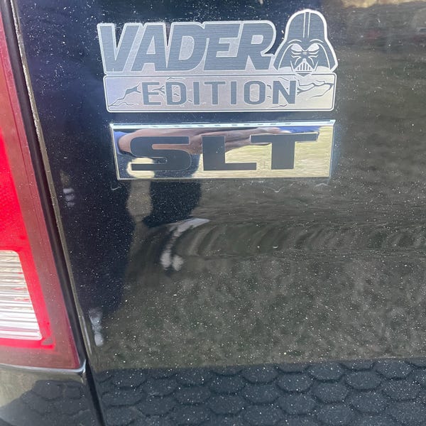 Custom Engraved Car Name Emblem Badge Black With Gray Customized Text ...