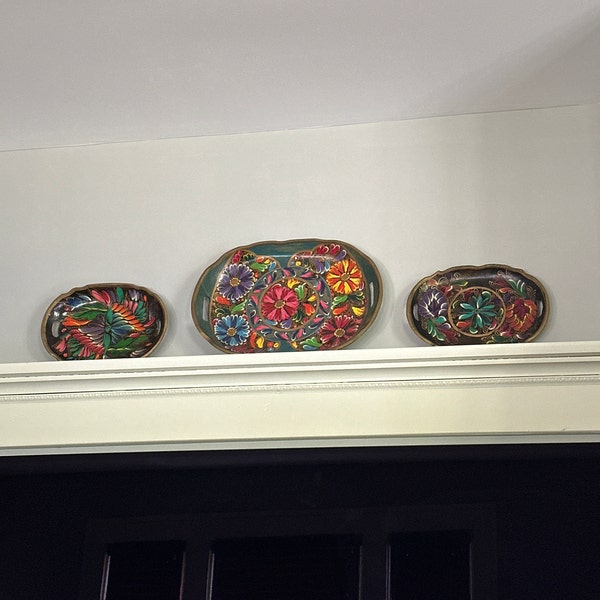 Vintage Set of 4 Quezel Art Glass Shades, Threaded Hearts and Vine ...