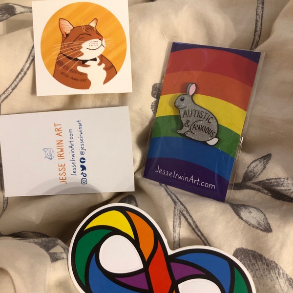 Autistic and Anxious Rabbit Hard Enamel Pin - Etsy Australia